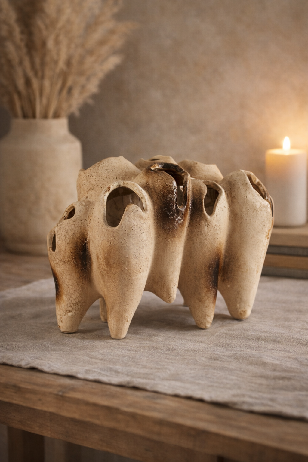 Toothy Brown Sculpture – Trendy Rustic Accent | Rococo Milano